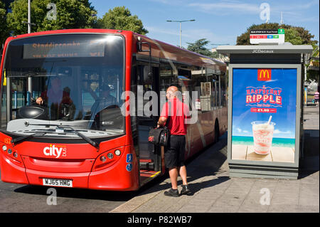 JCDecaux roadside bus stop billboard site advertising Lipton iced tea ...