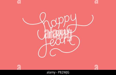 Stock vector illustration calligraphic text Happy New Year lettering ...