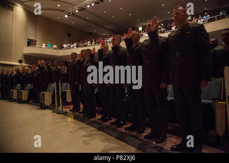 U.S. Marines with Officer Candidate School (OCS) celebrate the 50th ...