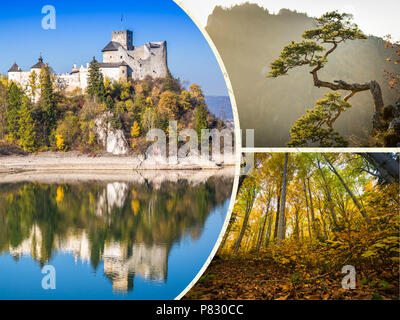 Collage of Pieniny beautiful views of the Mountains Poland Stock Photo ...