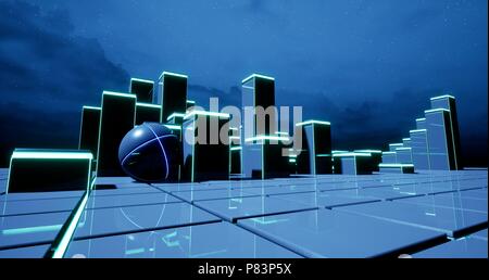techno city lanscape, wallpaper Stock Photo - Alamy