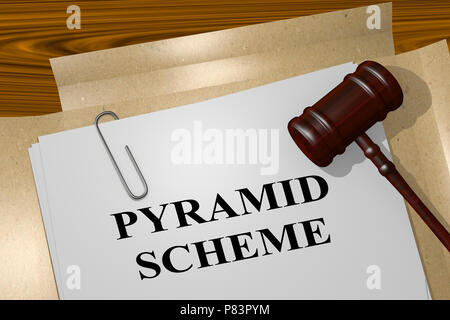 3D illustration of PYRAMID SCHEME title on business document Stock ...