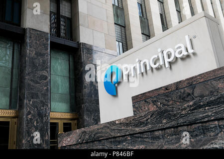 A logo sign outside of the headquarters of The Principal Financial ...