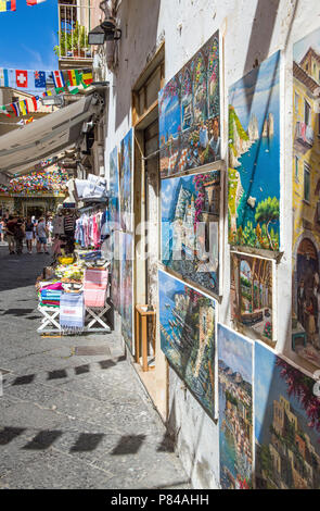Via San Cesareo, narrow street scene leading off from Piazza Tasso, Via ...