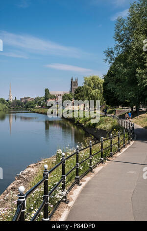worcester city the river severn worcestershire the midlands england uk ...