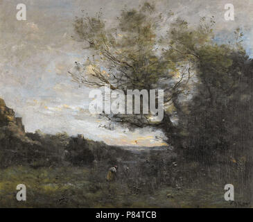 Landscape with Figure by Jean-Baptiste Camille Corot Stock Photo - Alamy