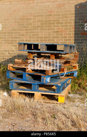 Stack of blue palettes Stock Photo - Alamy