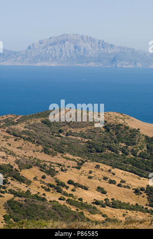 Strait of Gibraltar with Marocco on the other side, Gibraltar Stock ...
