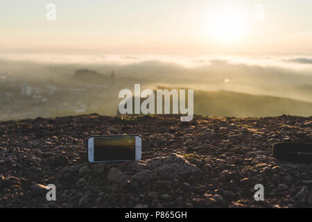 Taking photos of sea mist (haar) engulfing Edinburgh, the capital of ...
