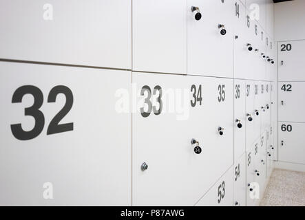Locker room numbers in a locker room Stock Photo: 211603911 - Alamy