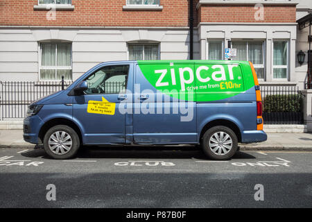 Zipcar hire van parked on a street in London Stock Photo - Alamy