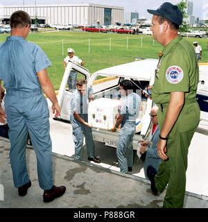 The first Apollo 11 sample return container, with lunar surface ...