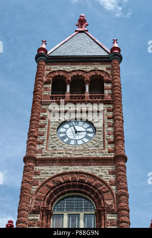 Medieval Castle style architecture courthouse building of rock, granite ...