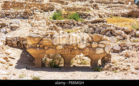 Israel, Negev. Canaanite city water reservoir with well from Israelite ...