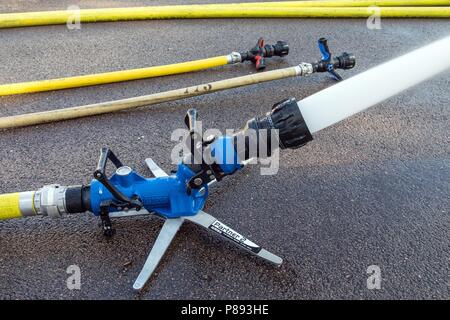 DEMONSTRATION OF FIREFIGHTING MATERIAL Stock Photo - Alamy