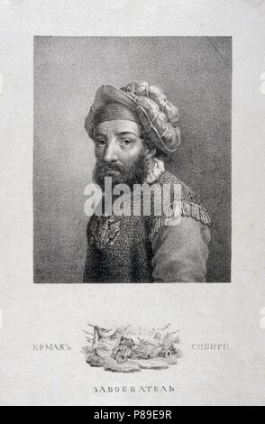 Portrait of the Cossack's leader, Conqueror of Siberia Yermak ...