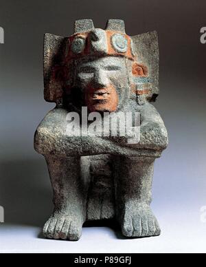 Xiuhtecuhtli, aztec god of fire, Aztecs stone sculpture from the 15th ...