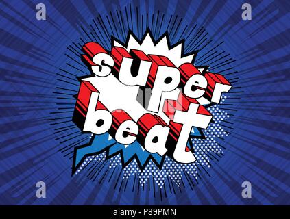 Super Beat - Comic book word on abstract background Stock Vector Image ...