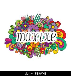 Pair dance maxixe. Music Vector illustration. Handwritten calligraphy ...