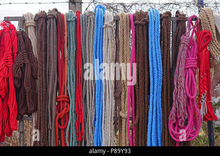 Various color decorative ropes and yarns Stock Photo - Alamy