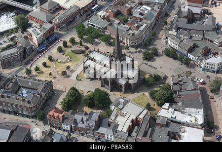 aerial view of Rotherham town centre, South Yorkshire Stock Photo - Alamy