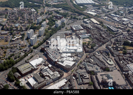 View down Standishgate Wigan Town Centre Greater Manchester England ...