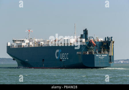The Baltic Breeze, a car carrier vessel, is shown in 2016, operating in ...