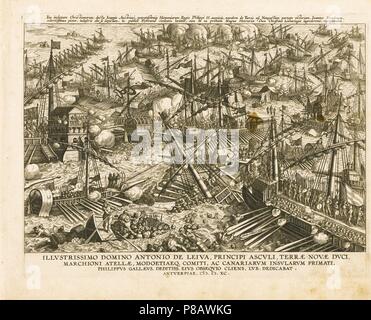 The Battle of Lepanto, October 7, 1571, when the fleet of the Holy ...