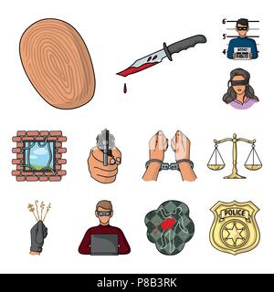 Crime and Punishment cartoon icons in set collection for design ...