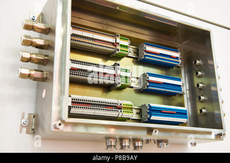 Power distribution wiring switchboard panel outdoor unit, gray brand ...