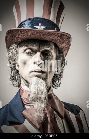 Uncle Sam headshot / portrait. Looking a little dopey, high, or drunk ...