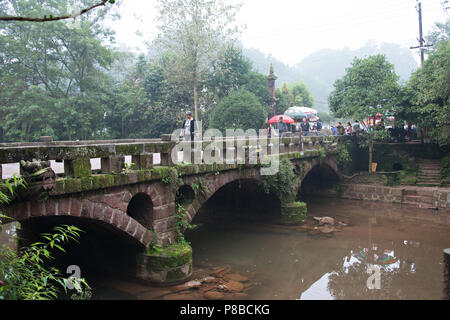 A walk through the ancient town of Shangli near Ya'an city in Sichuan ...