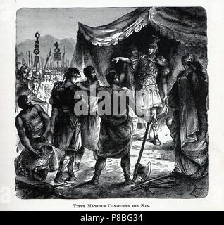 Manlius Imperiosus Torquatus, Titus, Roman commander, politician Stock ...