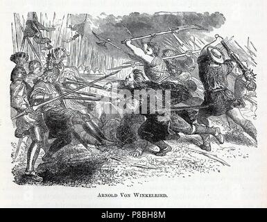 Arnold Winkelried or Arnold von Winkelried, 1386, at the Battle of ...