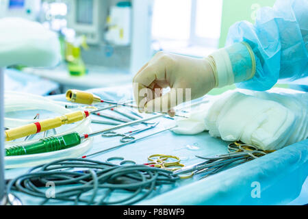 Liposuction surgery instrument prepare for operate in surgeon room ...