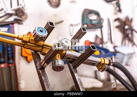 Gas cylinder welding machine. Autogen Stock Photo - Alamy