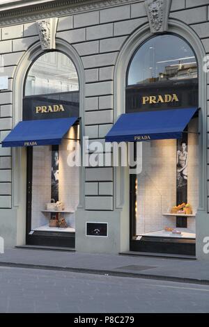 Prada Handbag in Shop Window Display in Florence Italy Stock Photo - Alamy