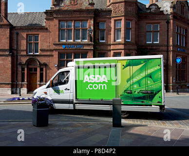 UK, Britain. Asda home delivery van outside a house delivering online ...