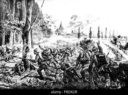 Troops of an Infantry division are crossing the Meuse River in Belgium ...