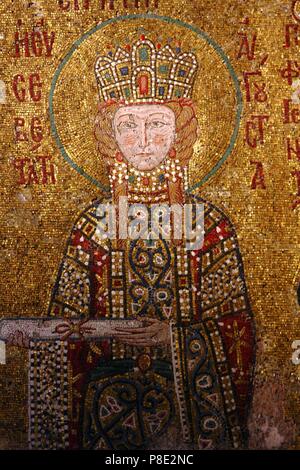 Byzantine Mosaic or Portrait of Byzantine Empress Irene of Athens (c752 ...