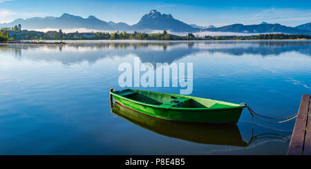 Hopfen am See, Hopfensee, near Füssen, drone image, Ostallgäu, Allgäu ...
