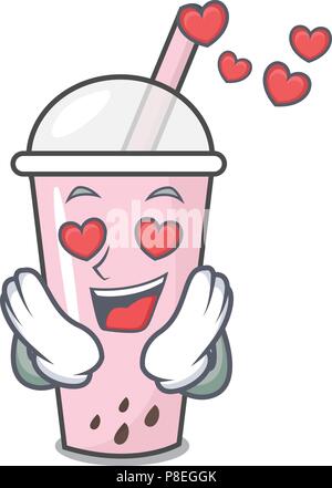 With heart strawberry smoothie mascot cartoon Stock Vector Image & Art ...