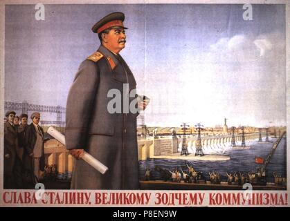 Stalin poster, Glory to the great Stalin!, 1938, Soviet propaganda ...