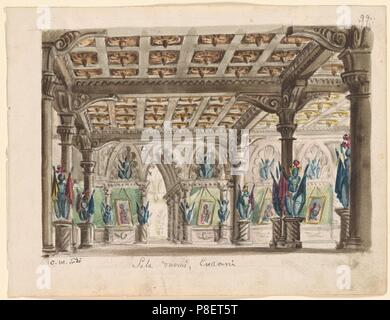 Set design for the Opera Ernani by Giuseppe Verdi. Museum: The Morgan ...