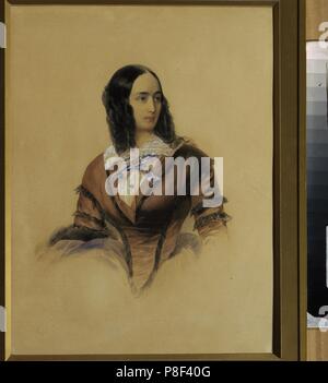 Portrait of Natalia Pushkina, the wife of the poet Alexander Pushkin ...