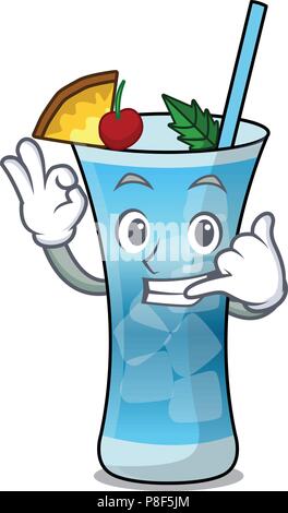 Call me margarita glass mascot cartoon Stock Vector Image & Art - Alamy