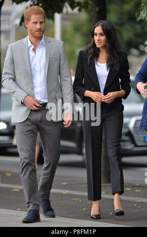 The Duke and Duchess of Sussex visit the Famine Memorial during their ...