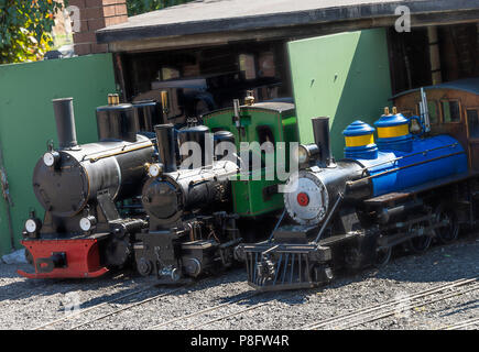 Miniature Swiss Steam Railway Engines in their Shed at The Swiss Vapeur ...