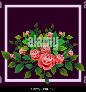Card with frame of flowers for dedication Stock Vector Image & Art - Alamy