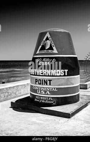 USA Southernmost Point Monument and Key West Tourist Attraction Stock ...